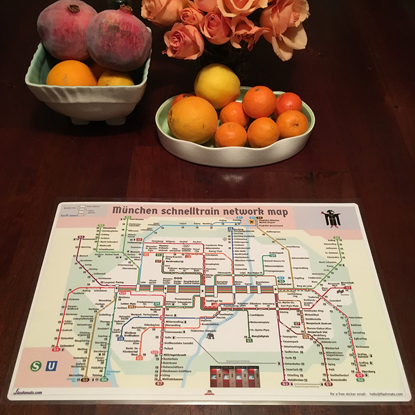 Munich S-Bahn & U-Bahn Metro Network Map Placemat | Flashmats ...